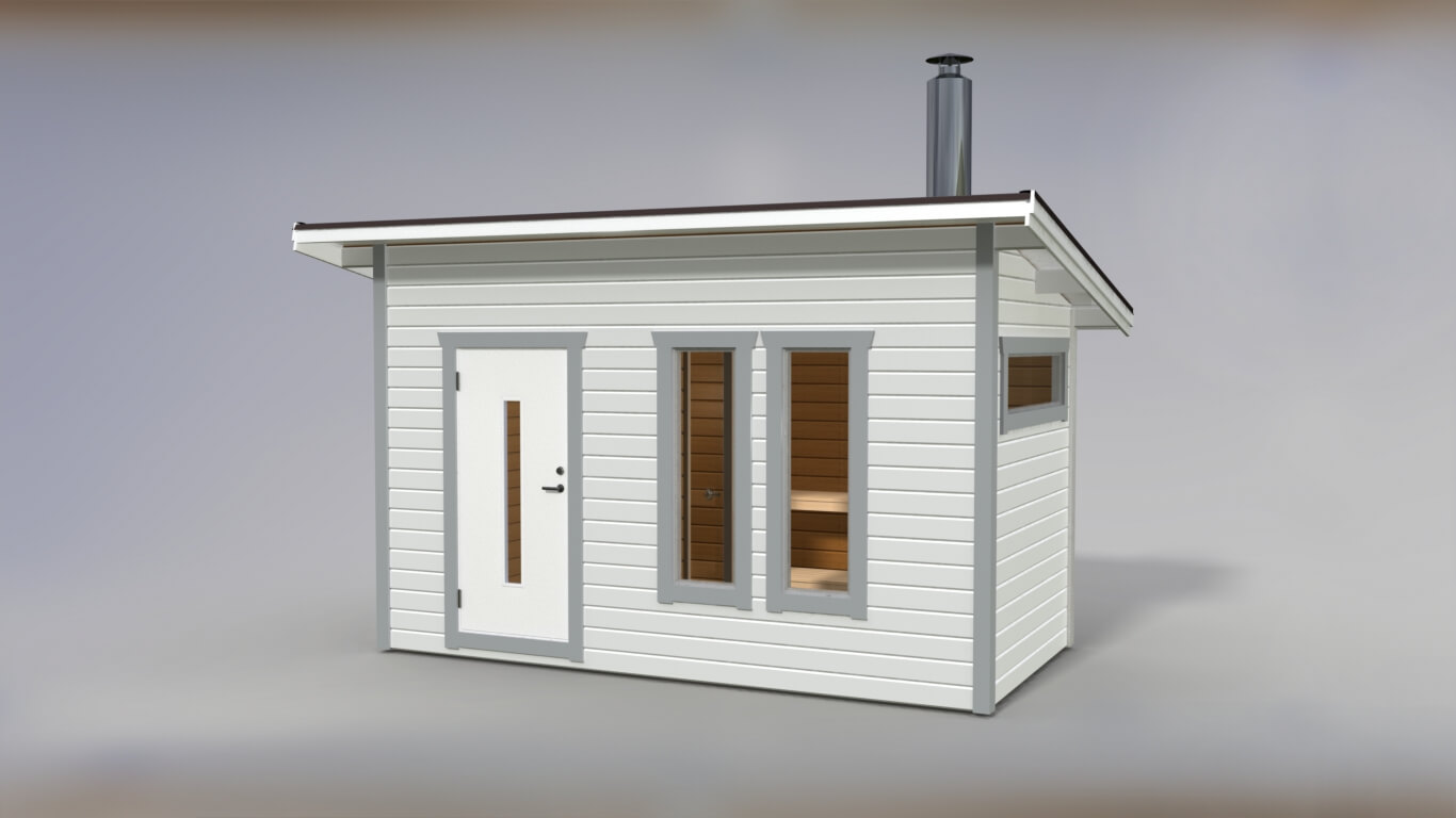 Vedeldad bastustuga - En byggsats från Träbyggarna