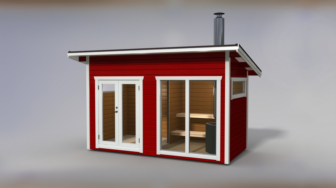 Vedeldad bastustuga - En byggsats från Träbyggarna